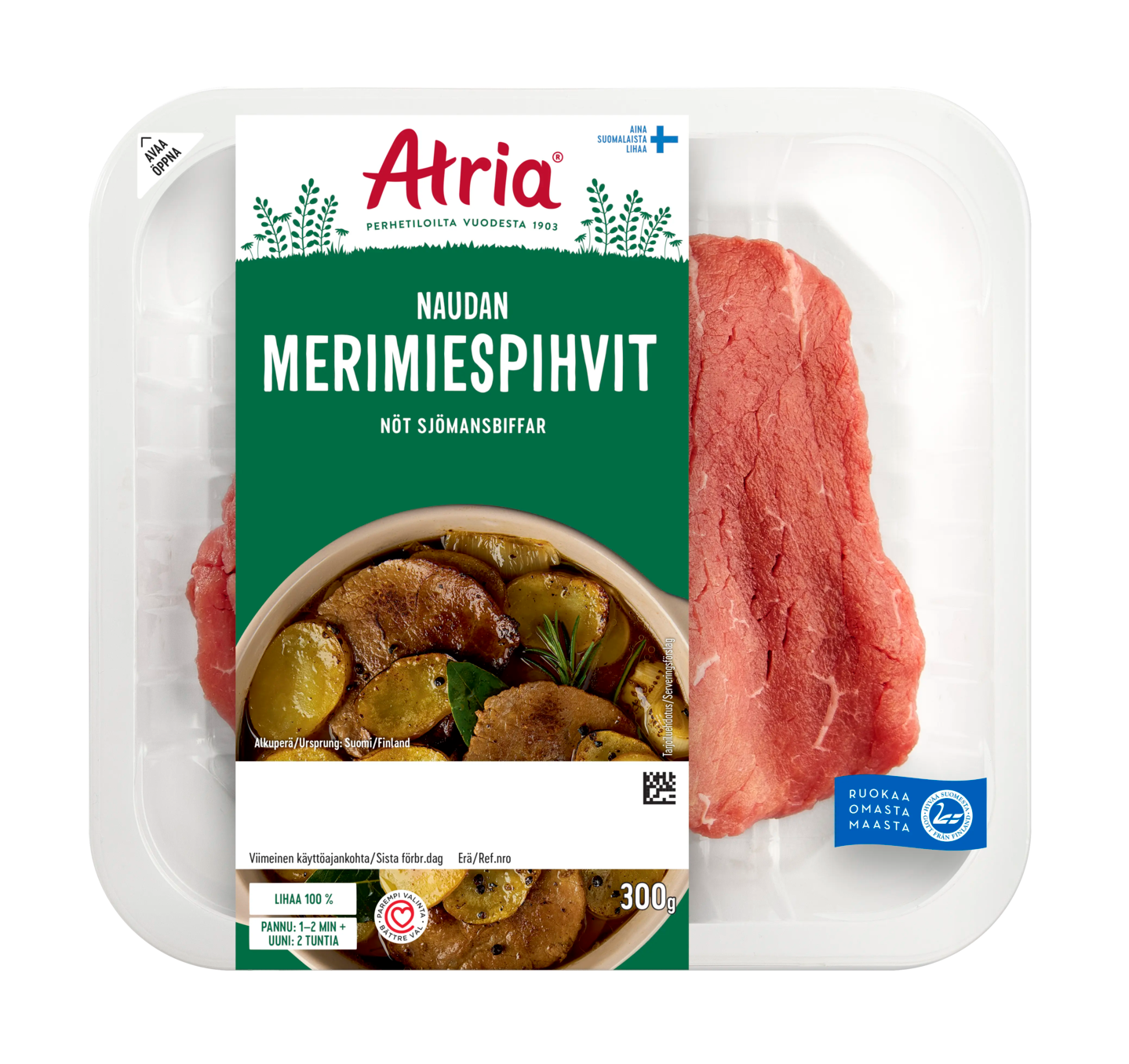 Atria Naudan Merimiespihvit 2x300g | Ammattilaiset