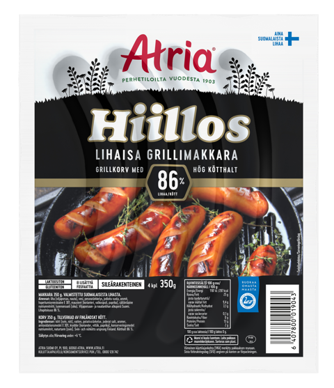 Atria Hiillos Grillimakkara 6kg | Ammattilaiset